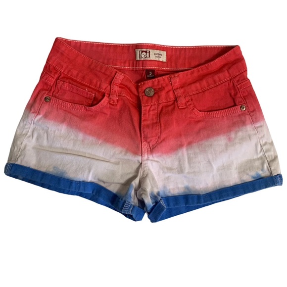 lei | Shorts | Tie Dyed Shorts Lowrise Juniors 3 Regular Red White Blue ...
